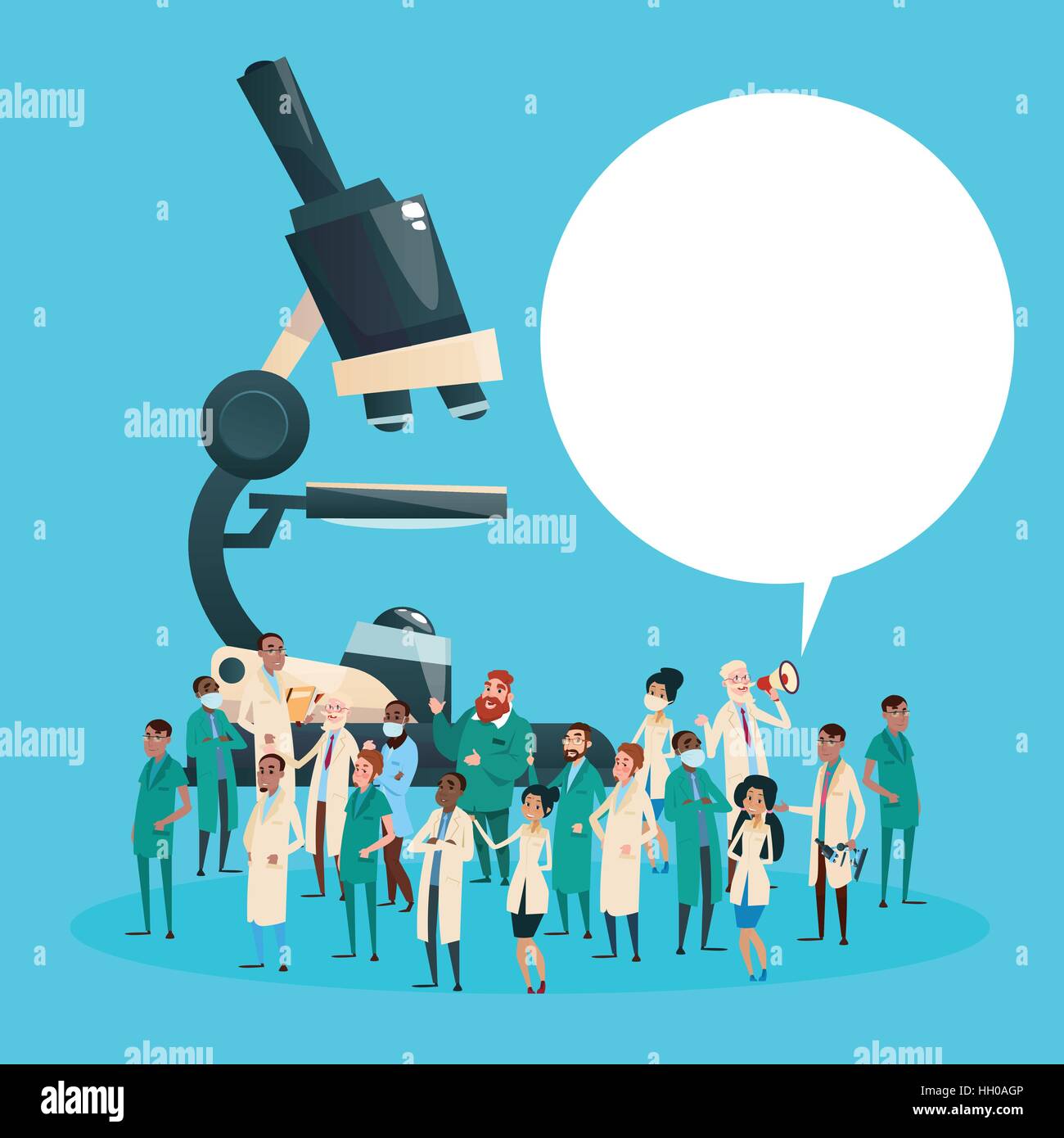 Male doctor microscope vector Stock Vector Images - Alamy