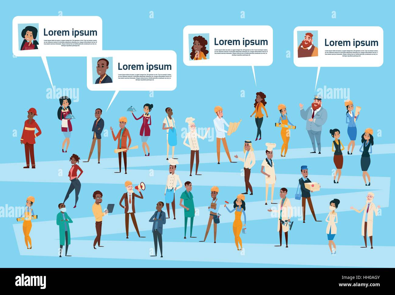 People Group Different Occupation, Employees Workers Social Network ...