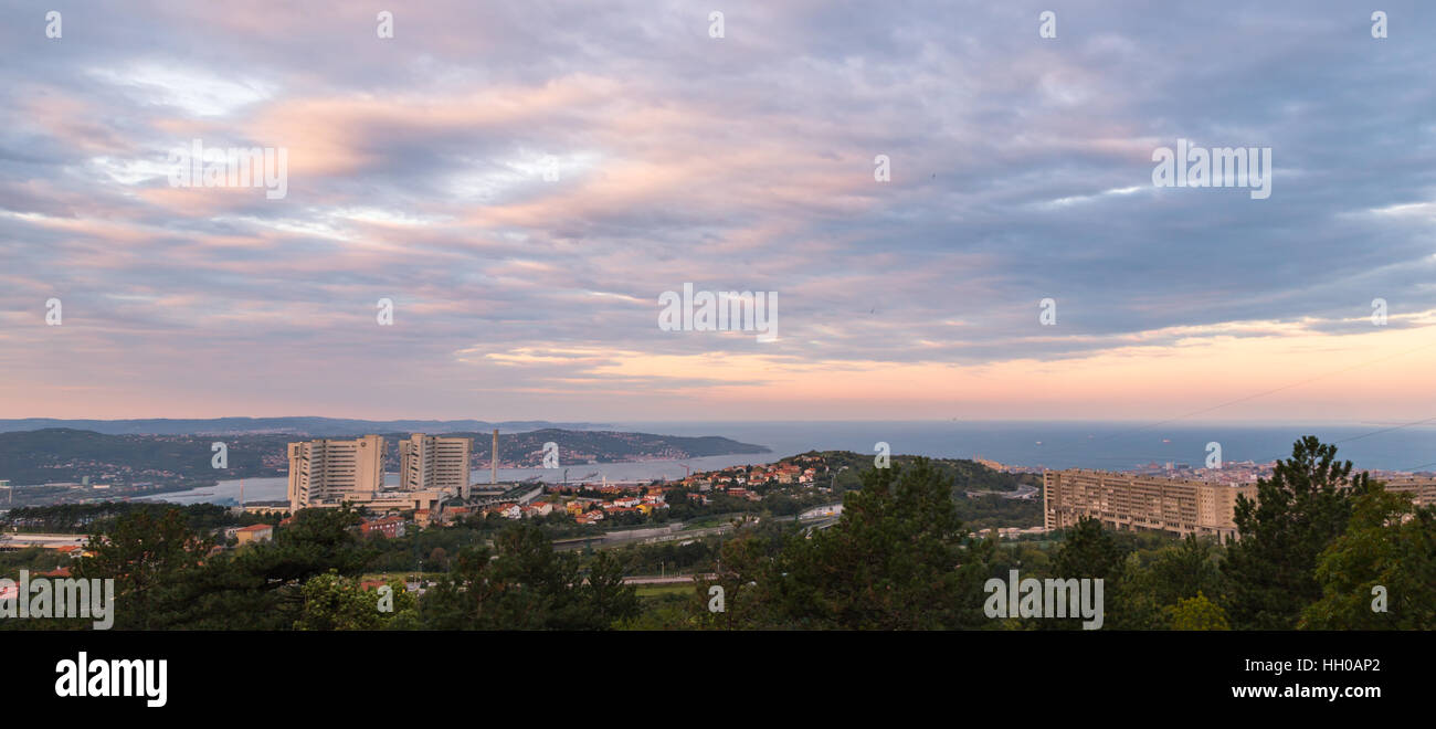Sunrise on the hospital of Trieste, Italy Stock Photo - Alamy