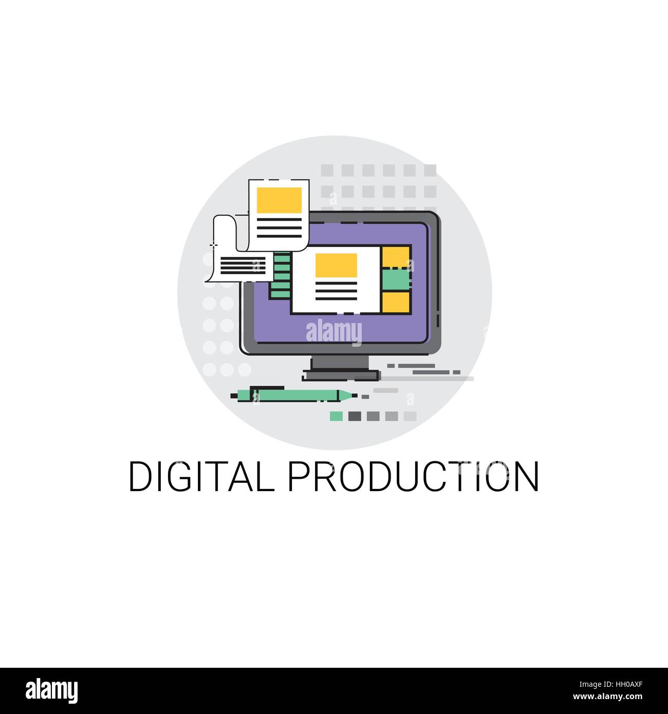 Digital Production Graphic Design Icon Vector Stock Vector Image & Art ...