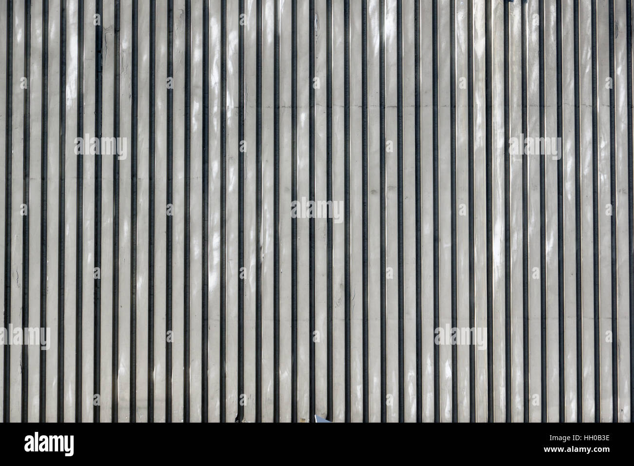 Architectural close up of an industrial facade building with metallic ...