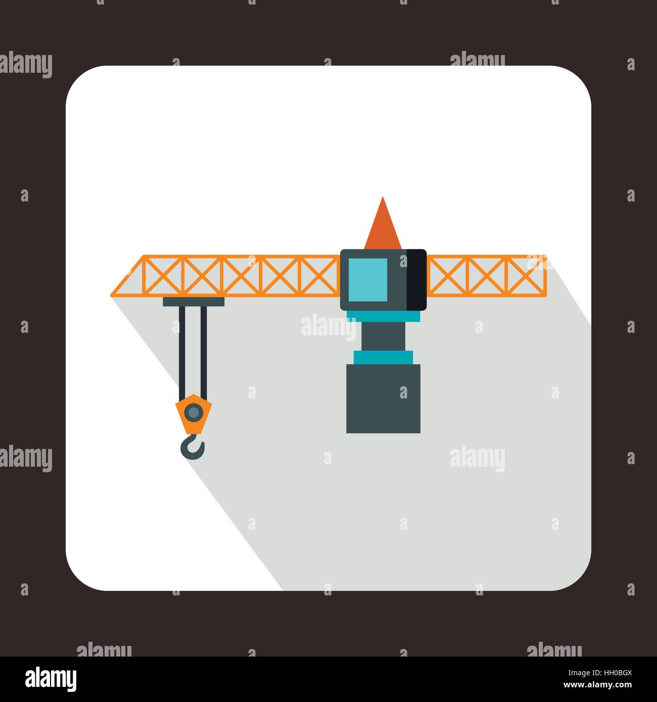 Hoisting crane icon, flat style Stock Vector Image & Art - Alamy