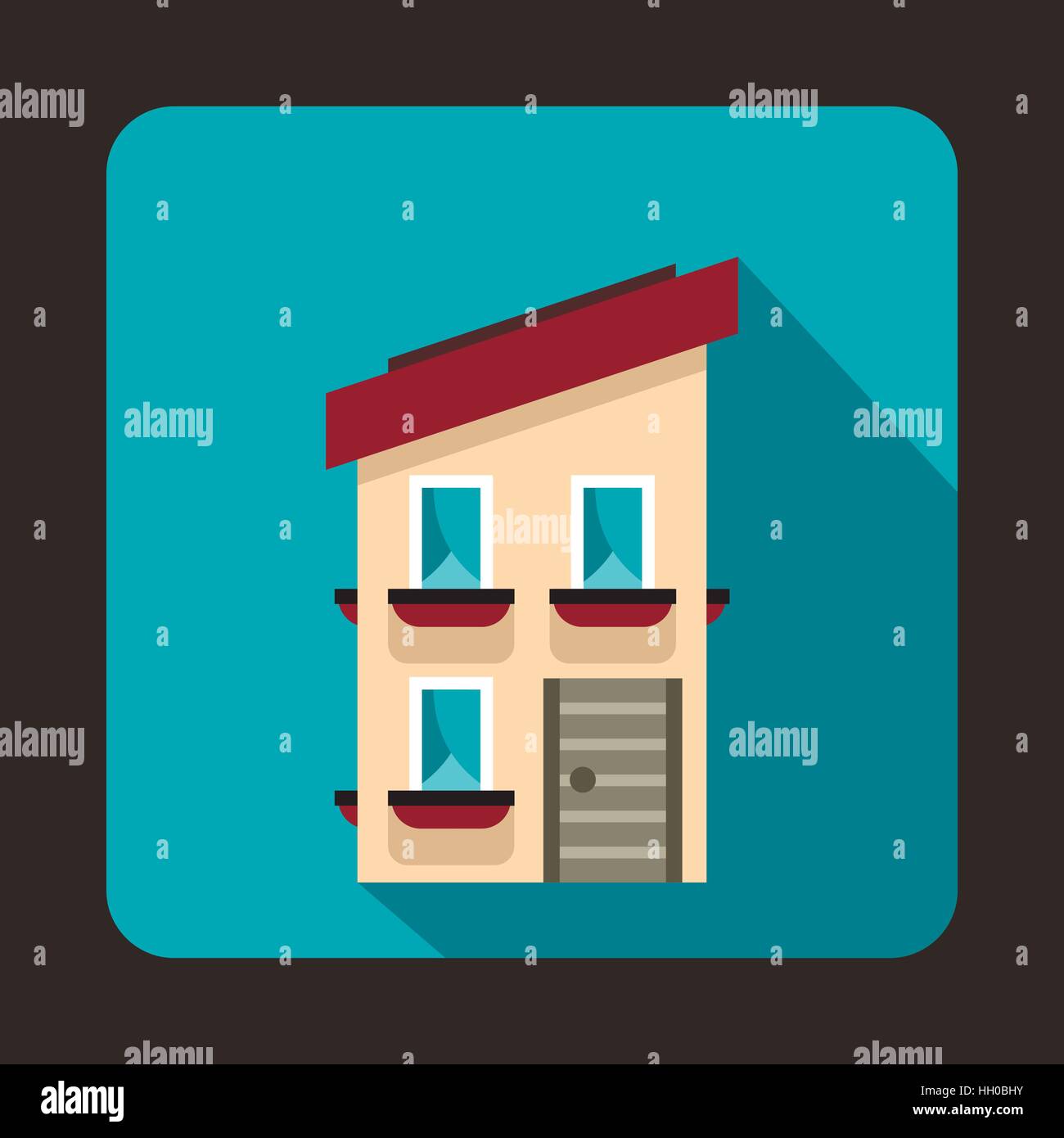 Two storey house with a sloping roof icon Stock Vector Image & Art - Alamy