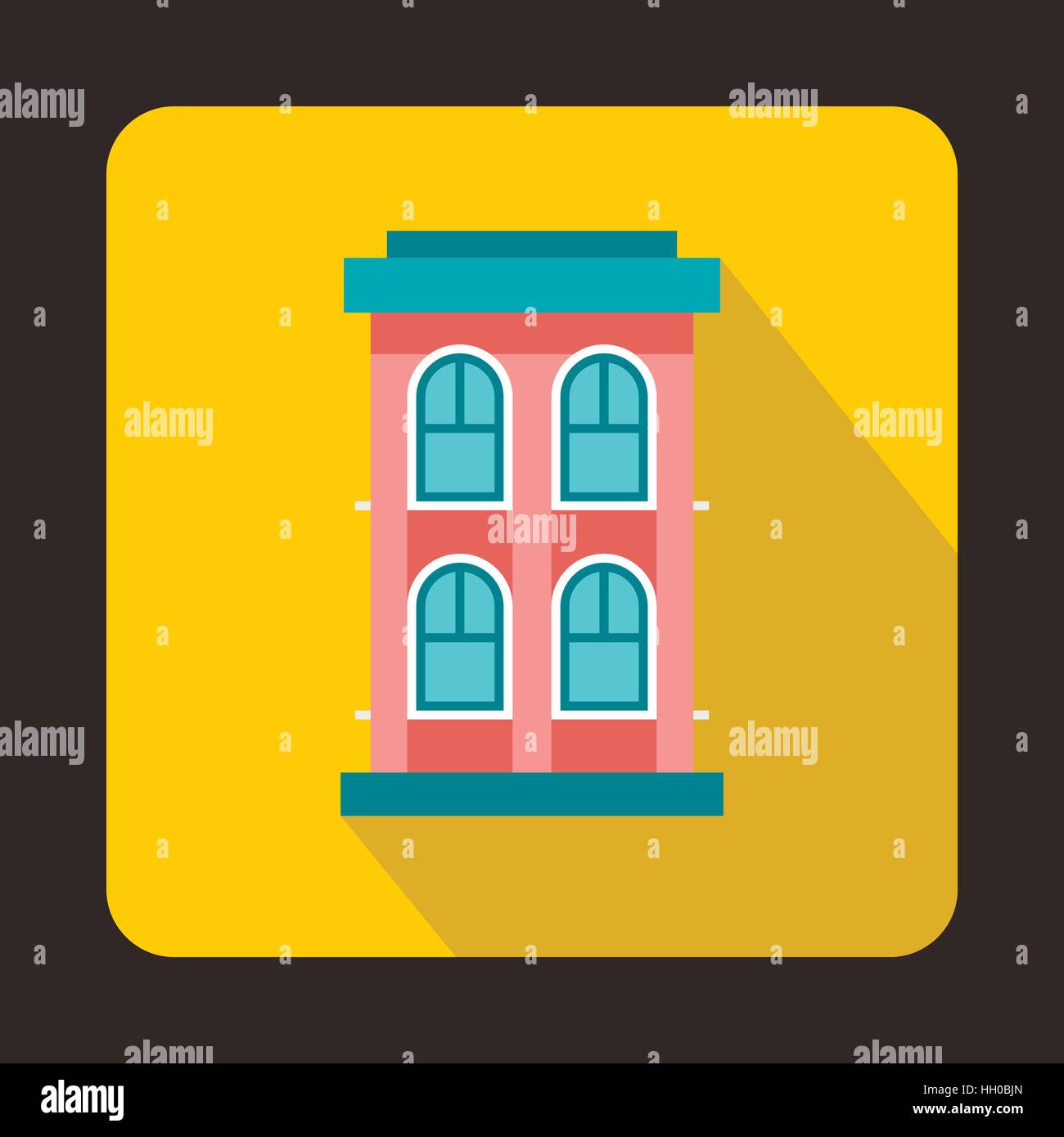 Pink two storey house icon, flat style Stock Vector Image & Art - Alamy