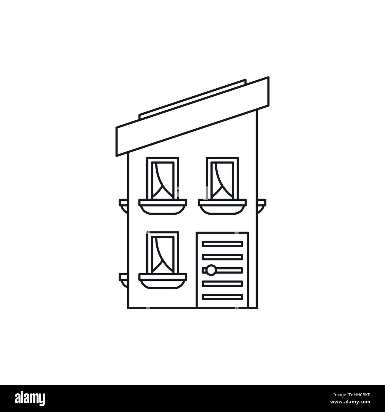 Two storey house with a sloping roof icon Stock Vector Image & Art - Alamy