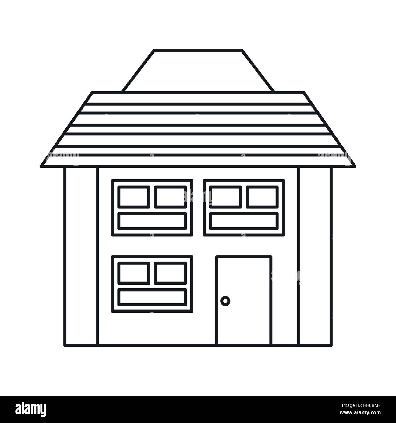 Two storey house icon, outline style Stock Vector Image & Art - Alamy