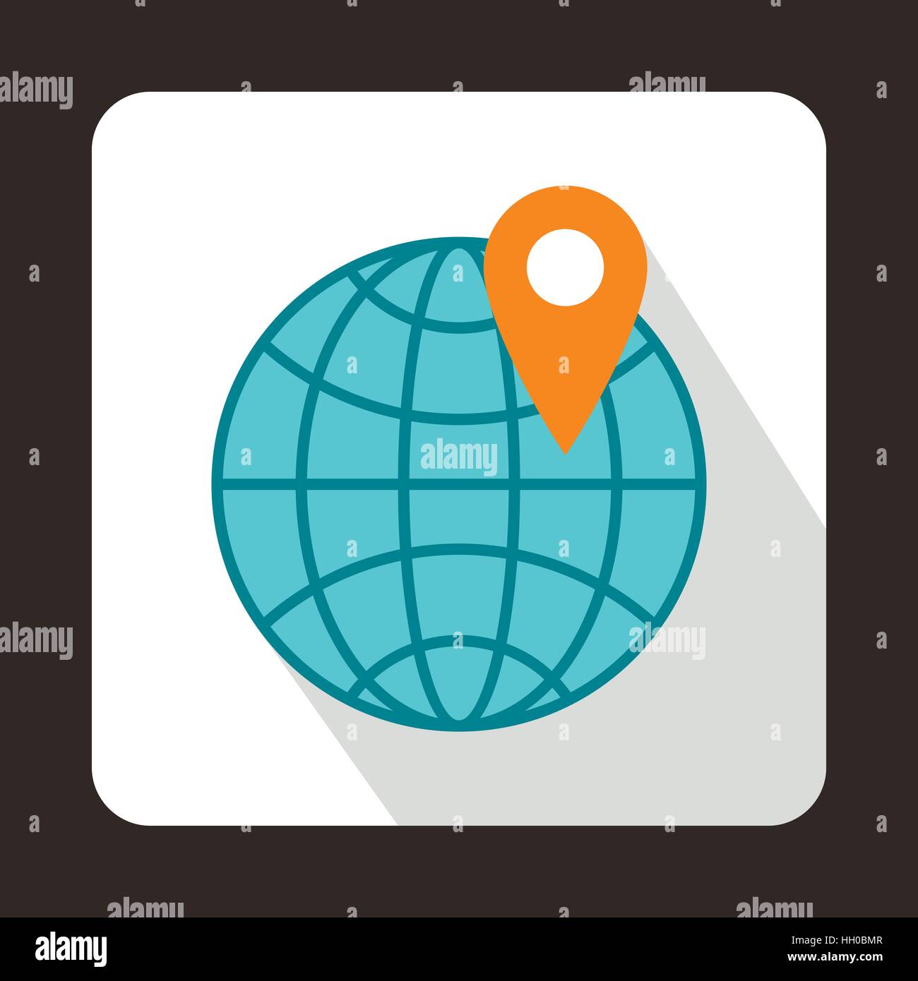 Globe and map pointer icon,flat style Stock Vector Image & Art - Alamy