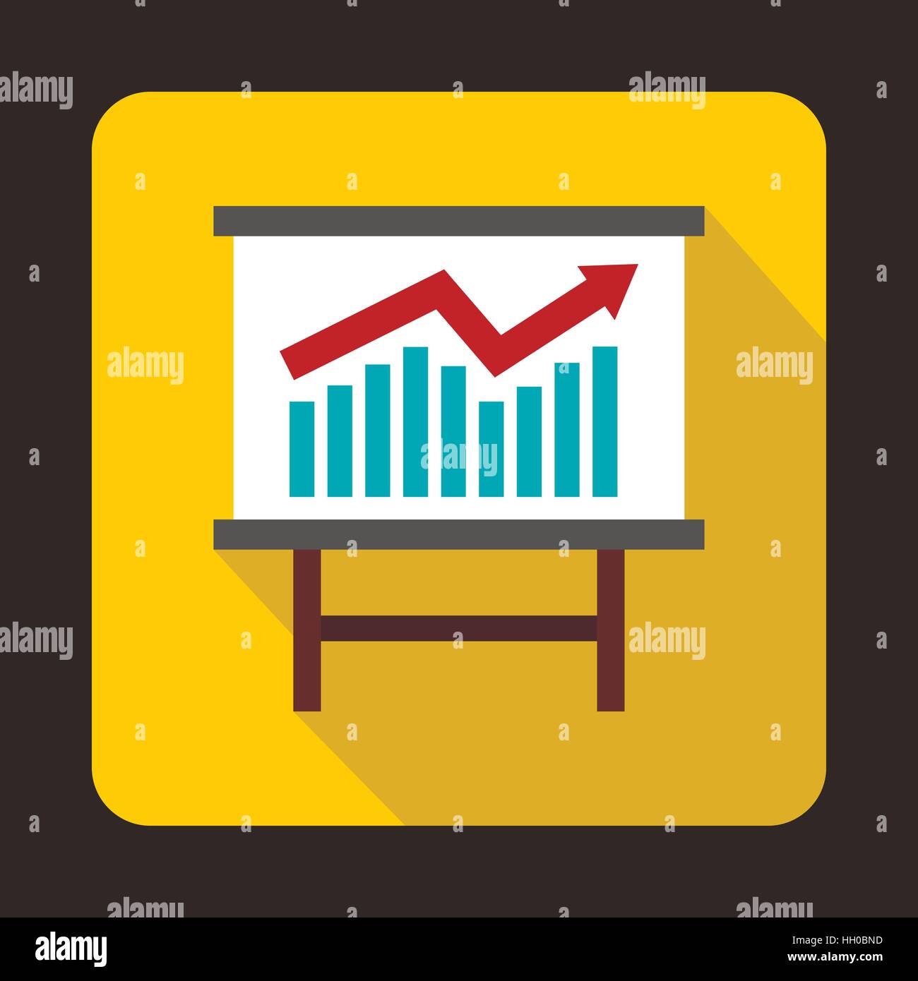 Growing chart presentation icon, flat style Stock Vector Image & Art ...
