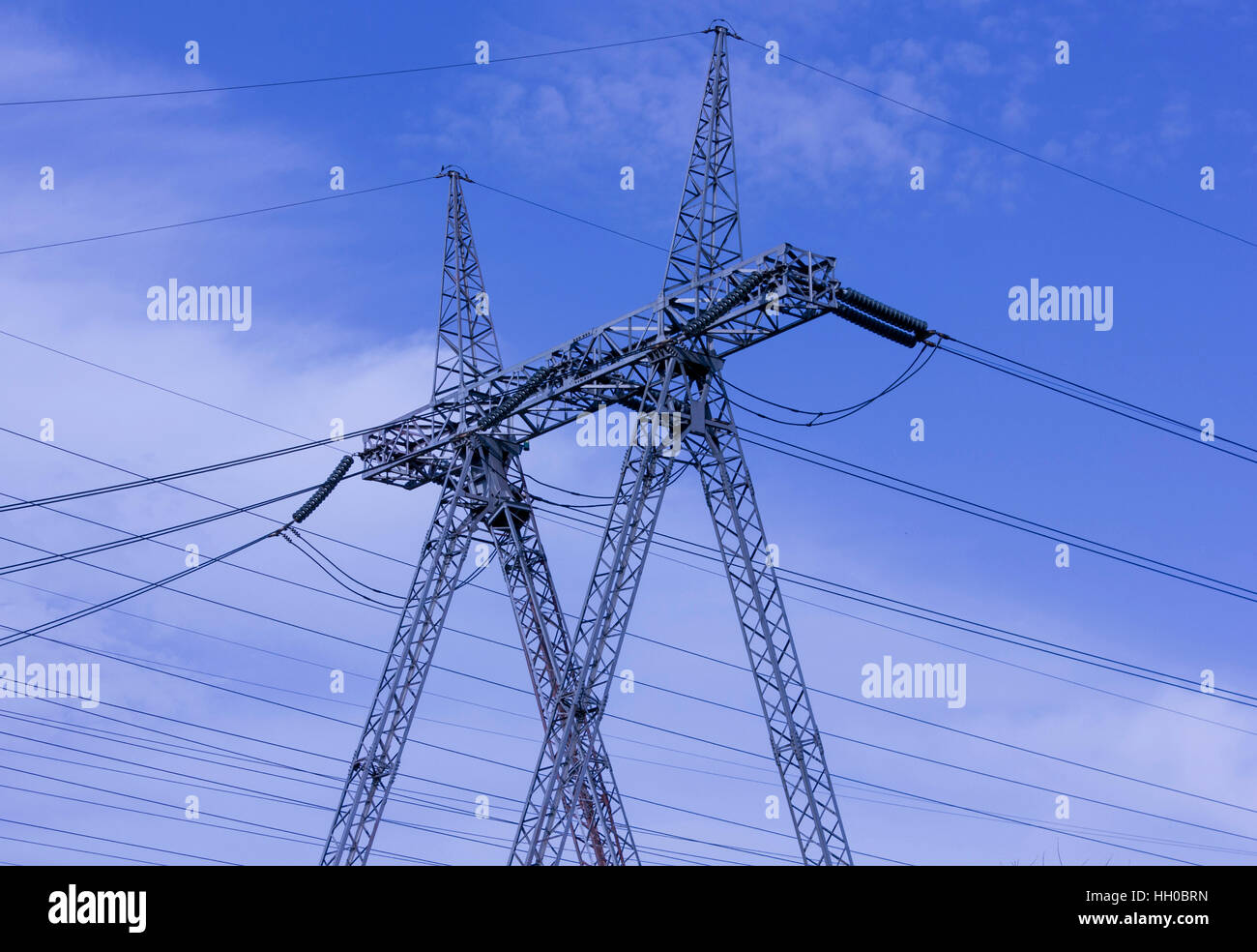 High voltage power line Stock Photo - Alamy