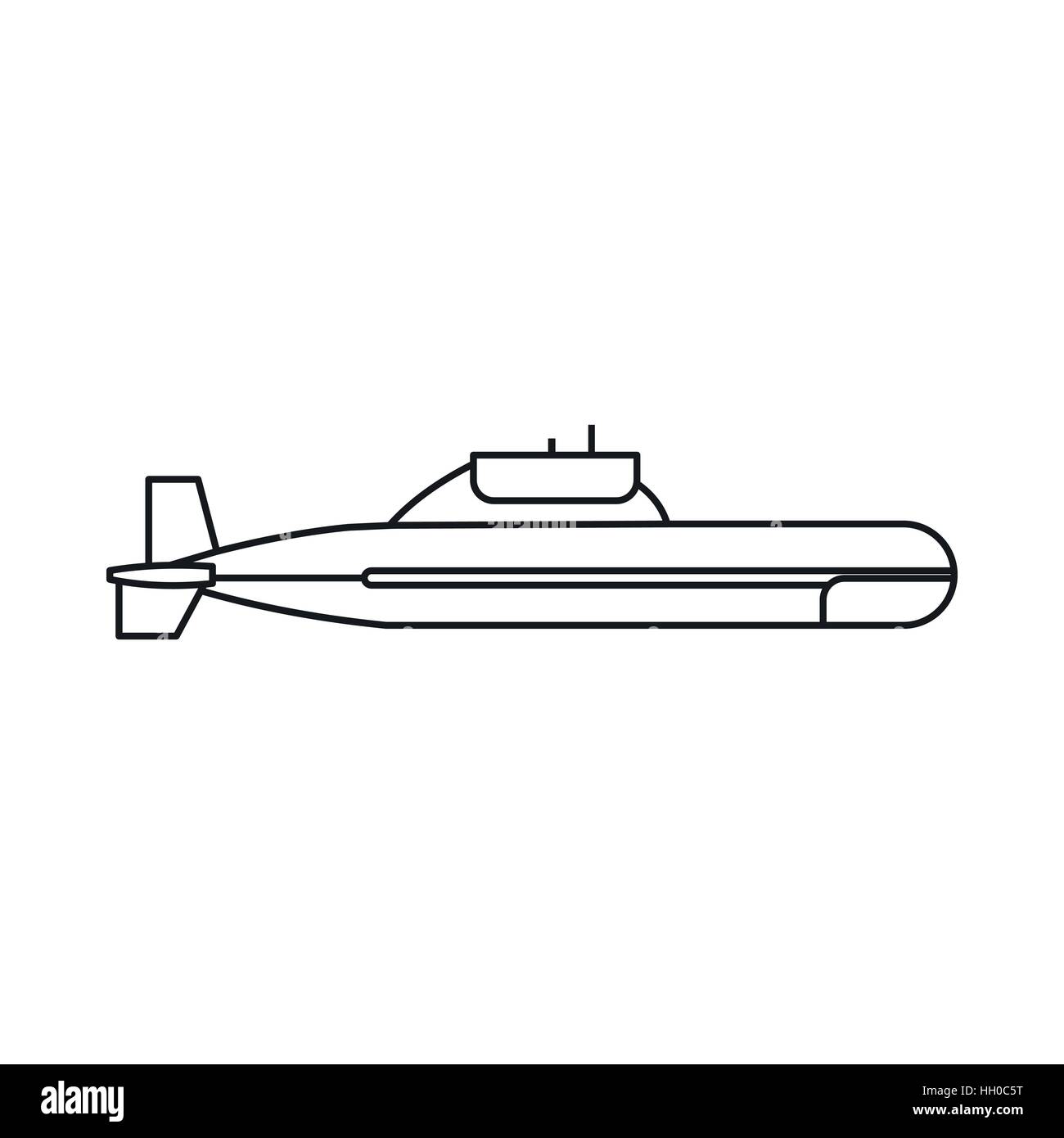 Submarine icon in outline style Stock Vector Image & Art - Alamy
