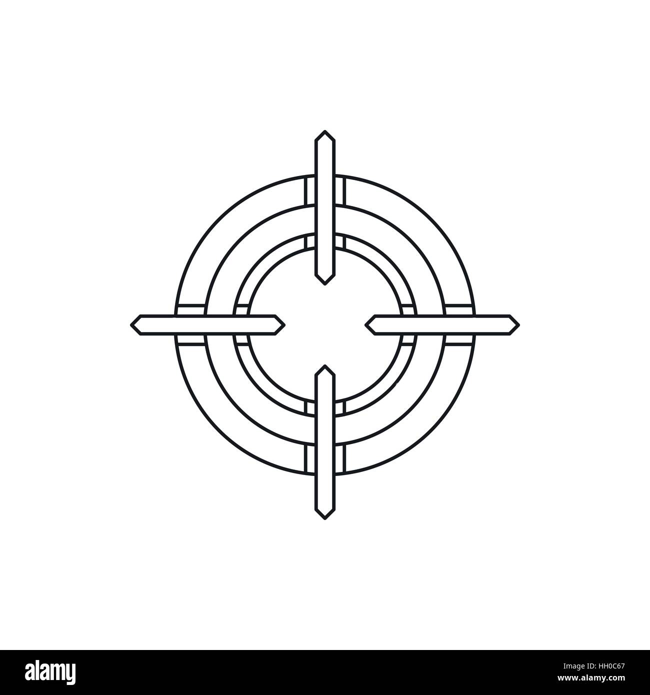 Crosshair reticle icon in outline style Stock Vector Image & Art - Alamy