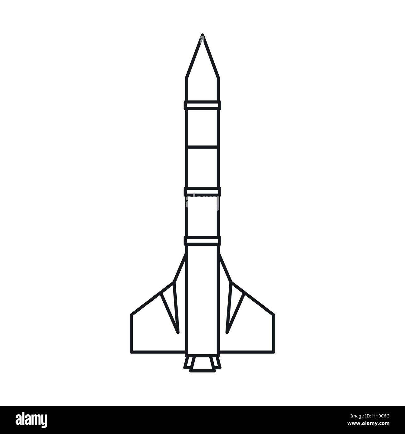 Missile rocket icon in outline style Stock Vector Image & Art - Alamy