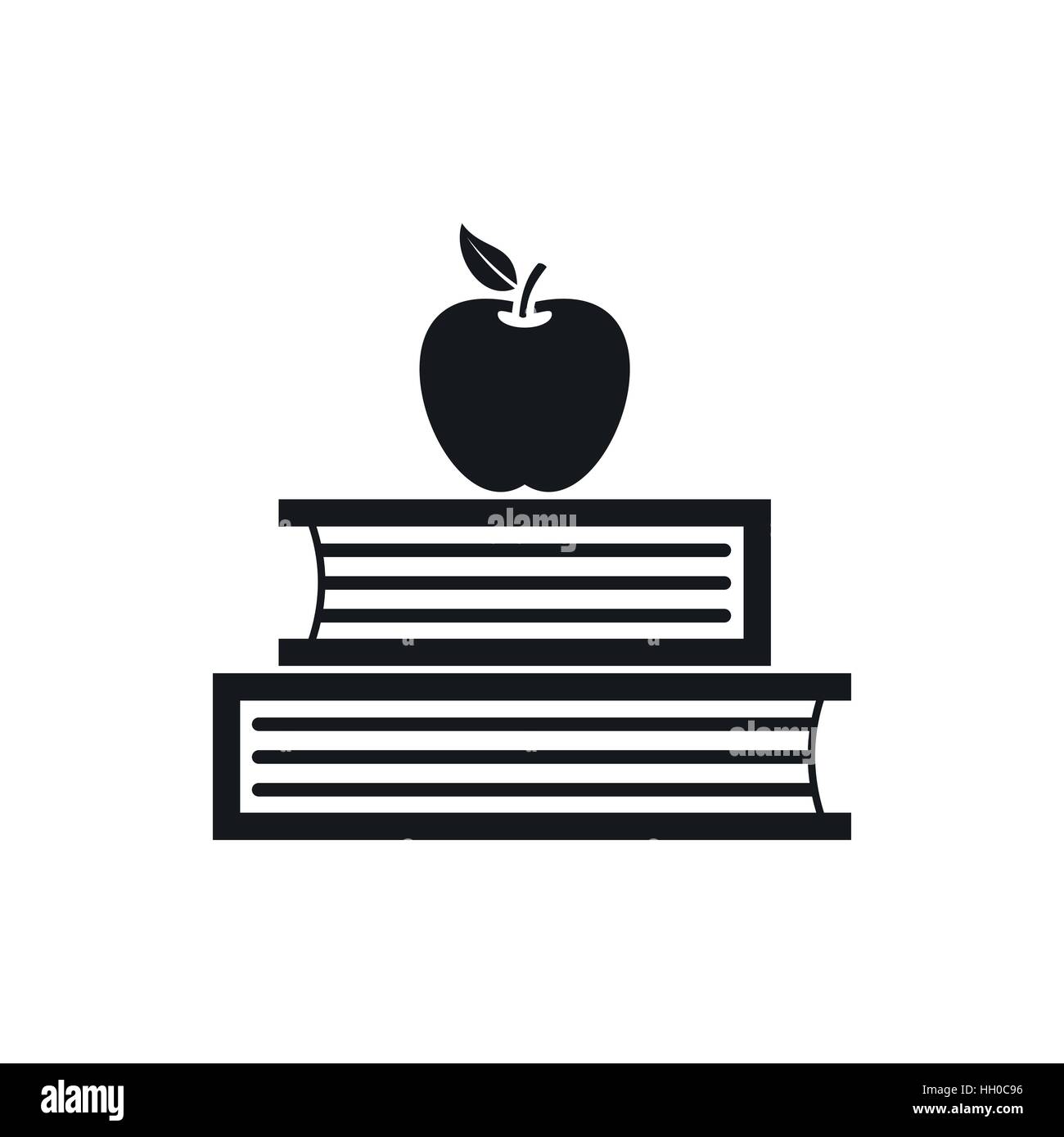 Books and apple icon, simple style Stock Vector Image & Art - Alamy