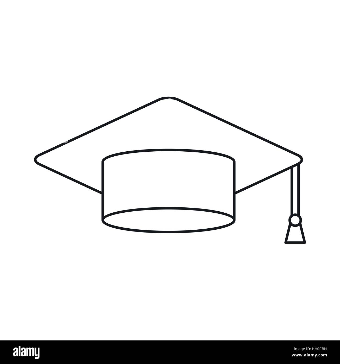 Graduation cap icon, outline style Stock Vector Image & Art - Alamy