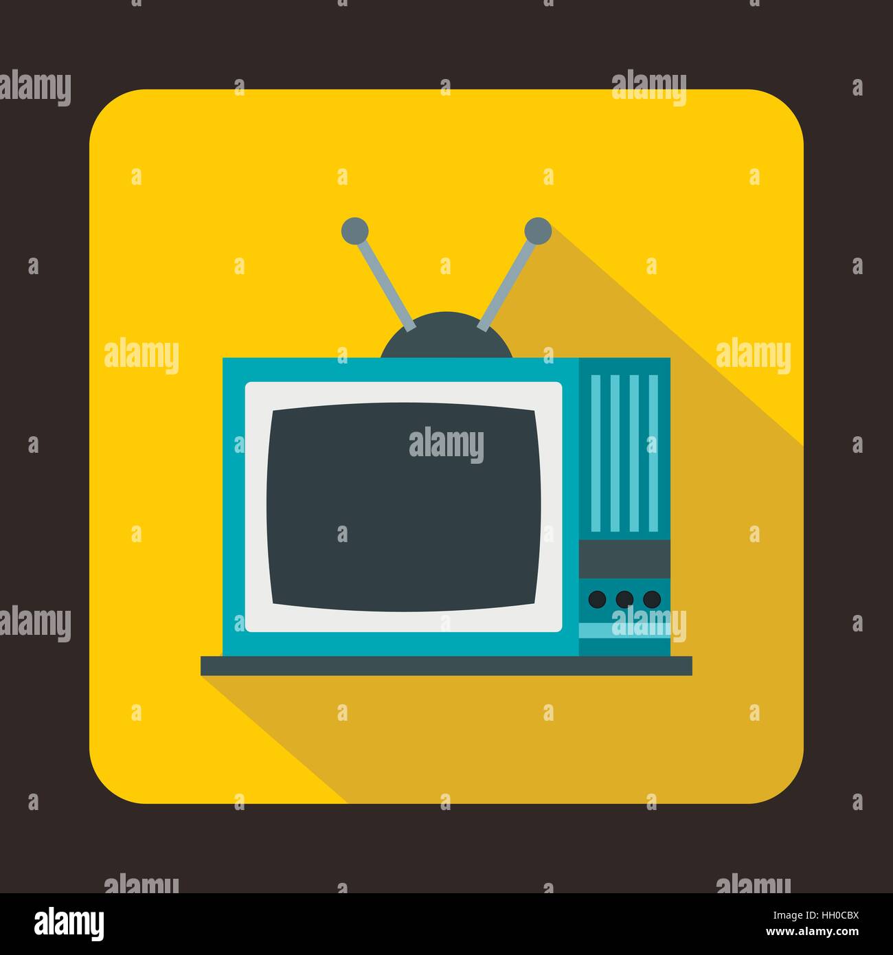 Retro TV icon in flat style Stock Vector Image & Art - Alamy