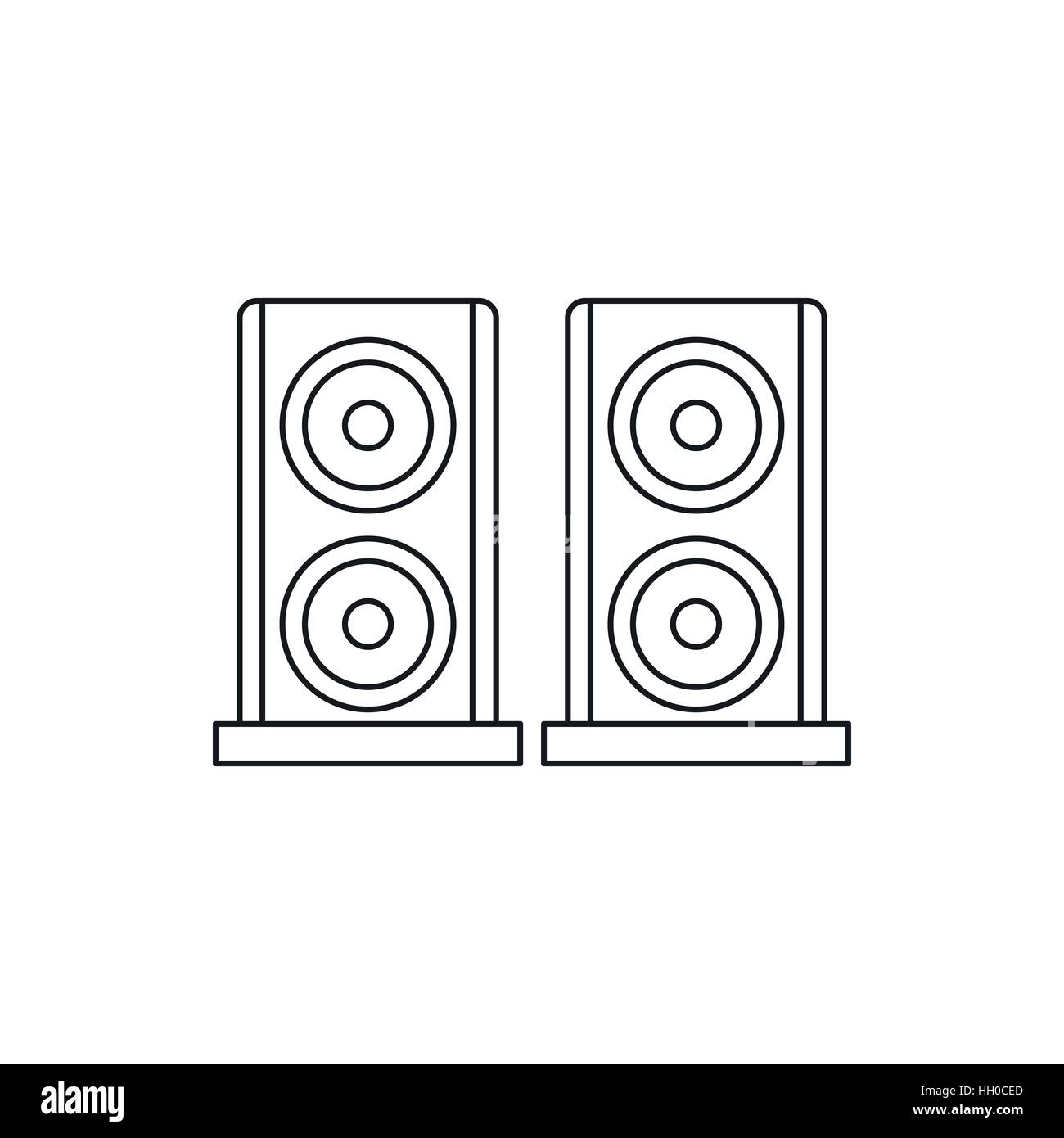 Two audio speakers icon, outline style Stock Vector Image & Art - Alamy