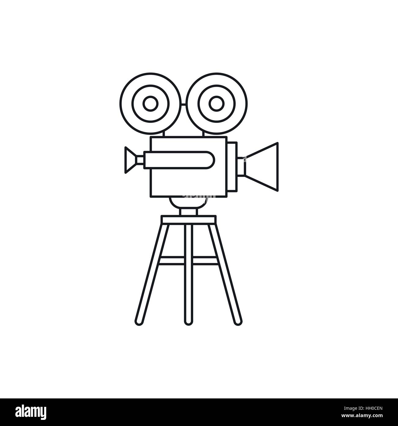 Retro cinema camera icon, outline style Stock Vector Image & Art - Alamy