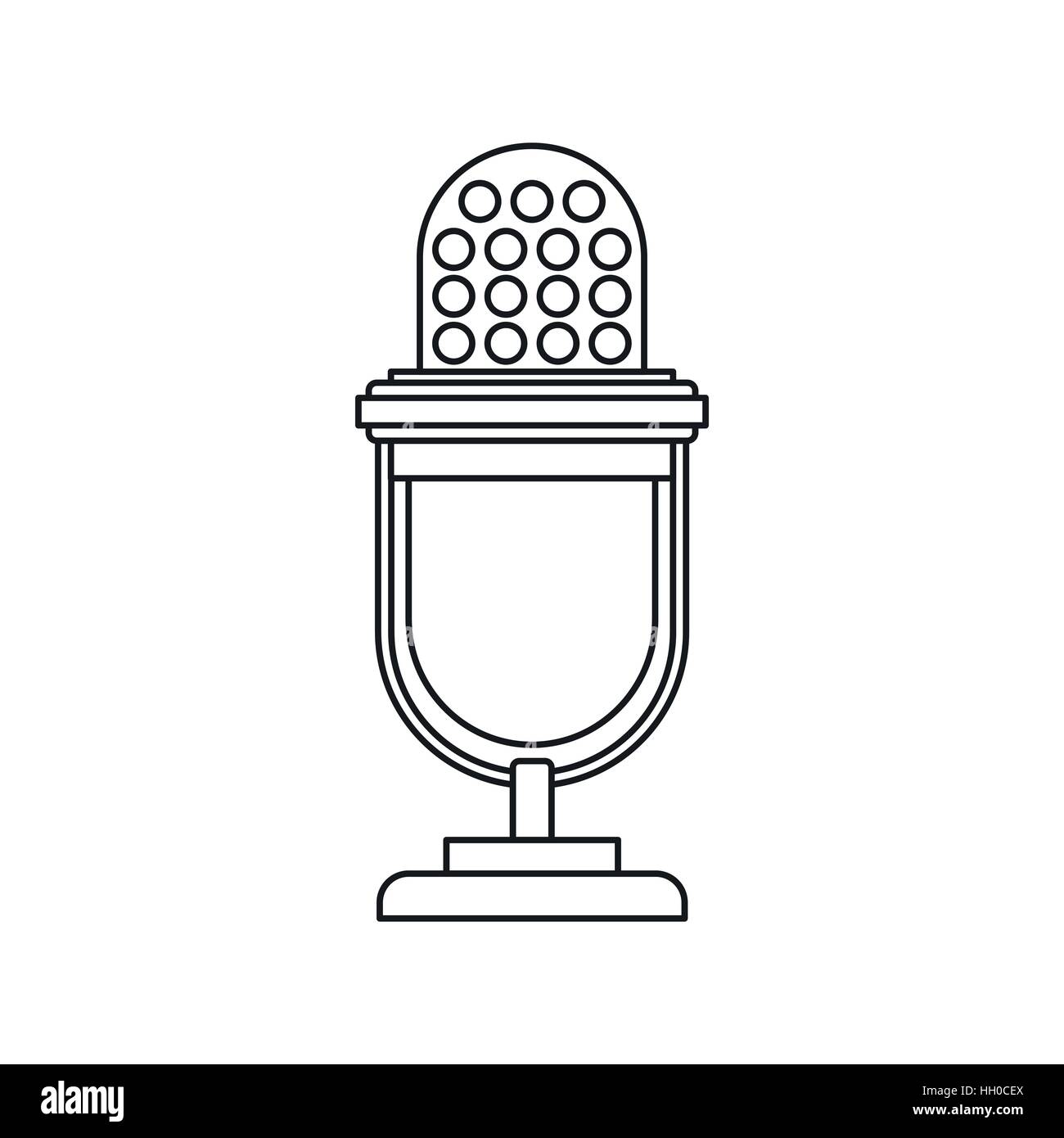 Old microphone icon thin Stock Vector Images - Alamy