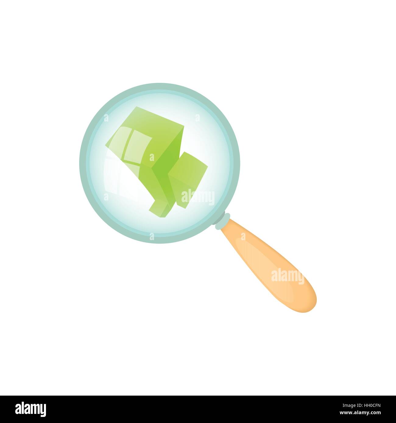 Magnifier and statistics icon, cartoon style Stock Vector Image & Art ...