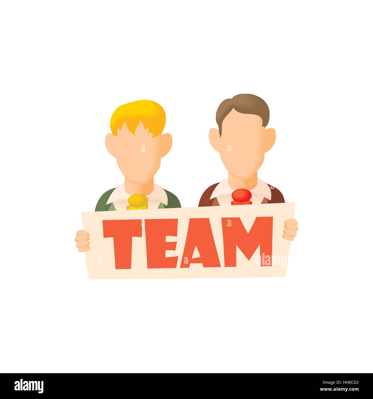 Men holding sign Team icon, cartoon style Stock Vector Image & Art - Alamy