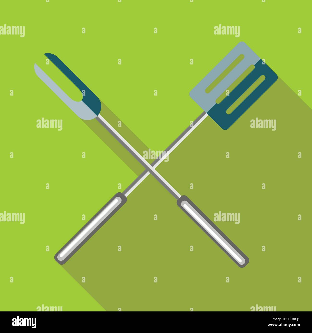 Barbeque fork and spatula icon, flat style Stock Vector Image & Art - Alamy