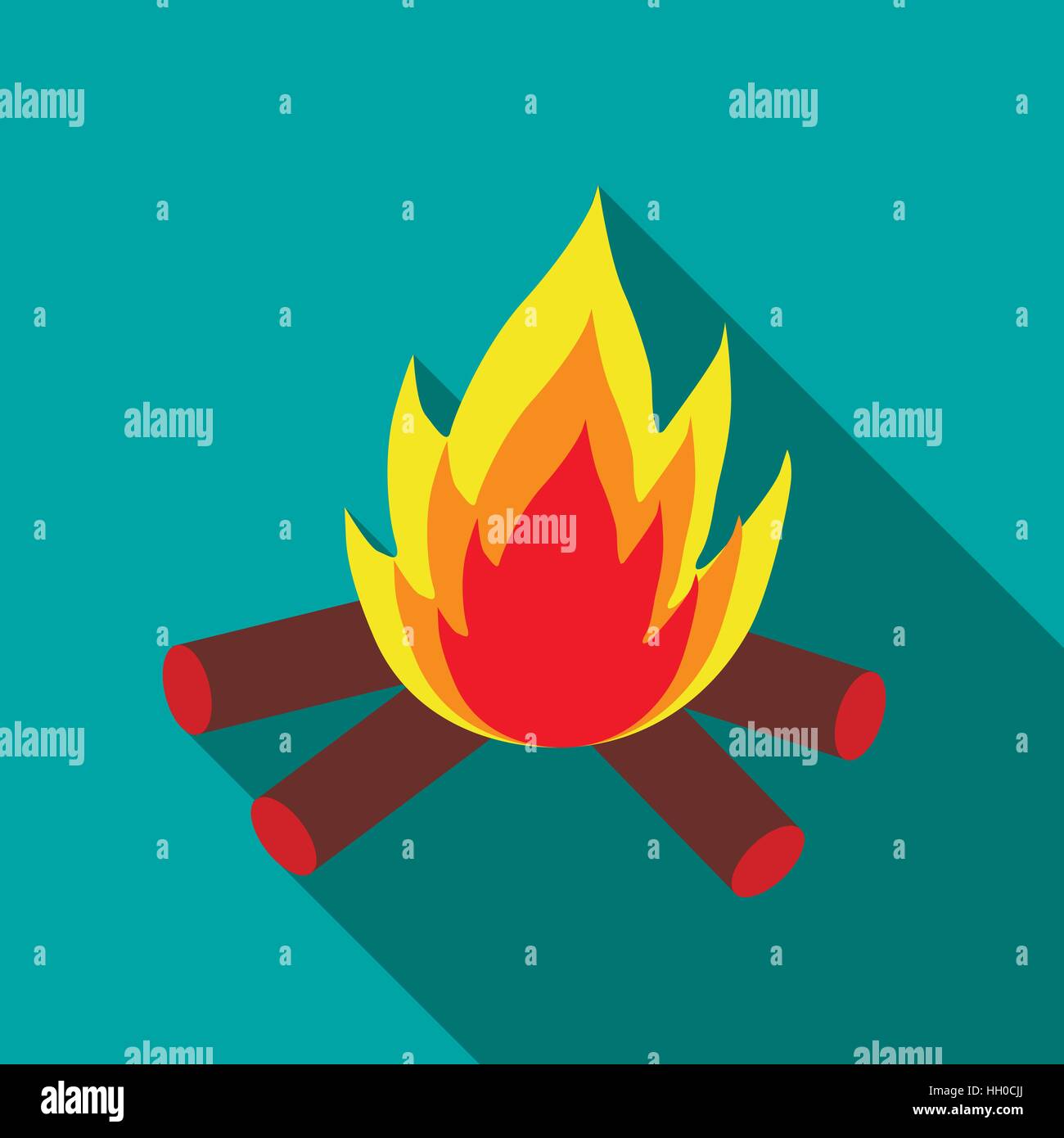 Campfire icon in flat style Stock Vector Image & Art - Alamy