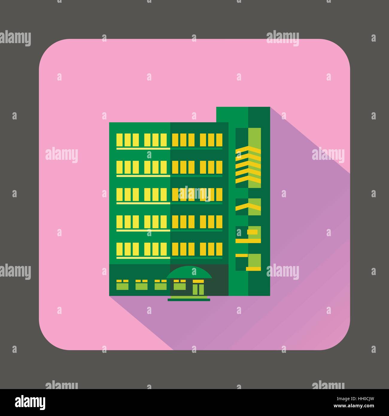 Green multistory building icon, flat style Stock Vector Image & Art - Alamy