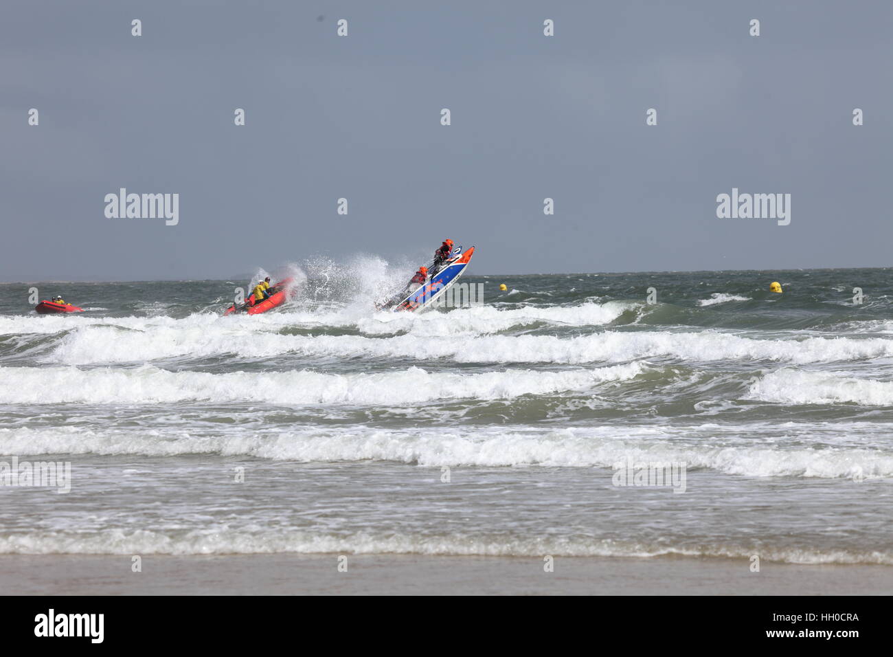 Zapcat offshore RIB circuit racing at Sandbanks Poole UK Stock Photo ...