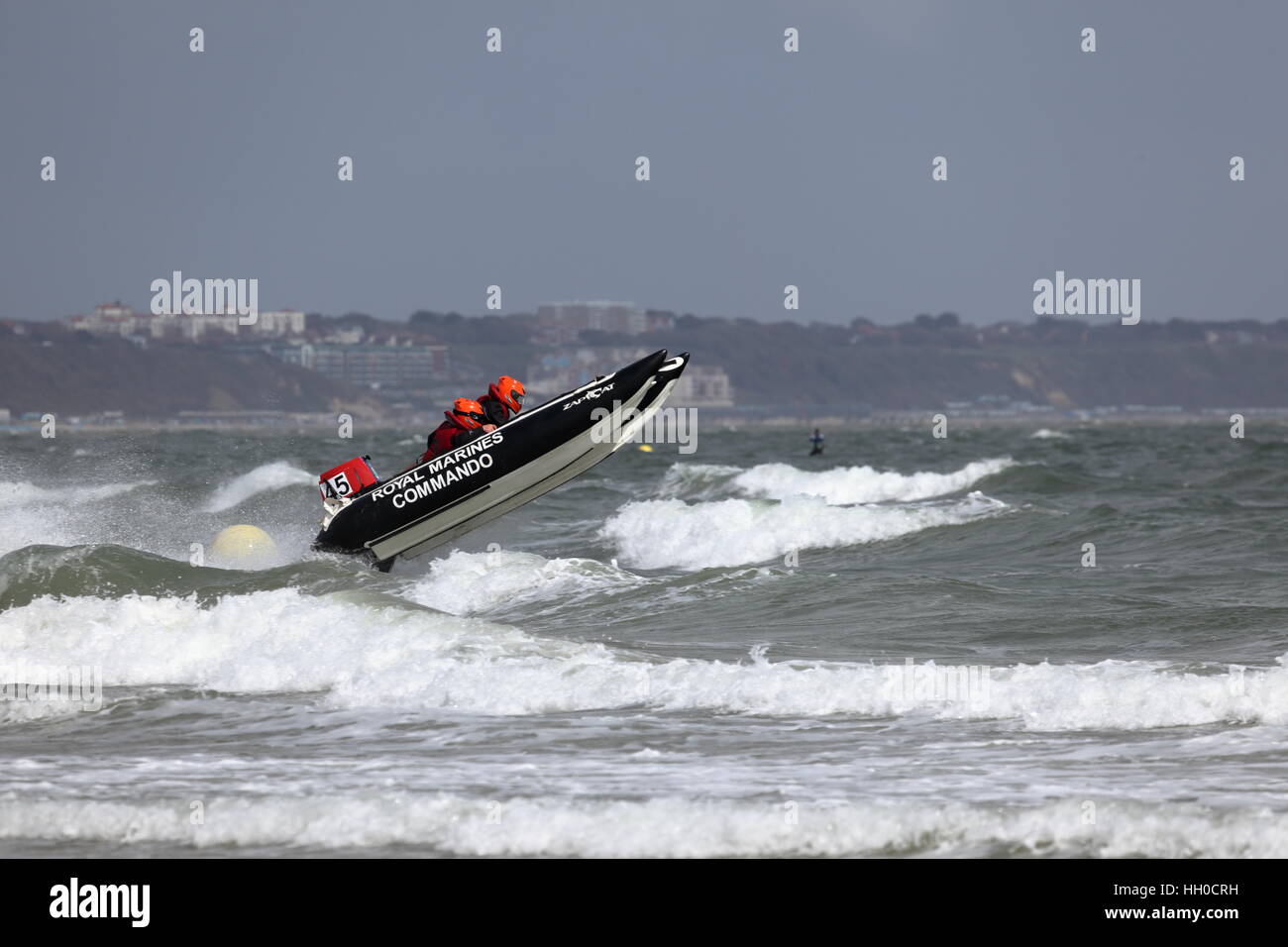 Zapcat offshore RIB circuit racing at Sandbanks Poole UK Stock Photo ...