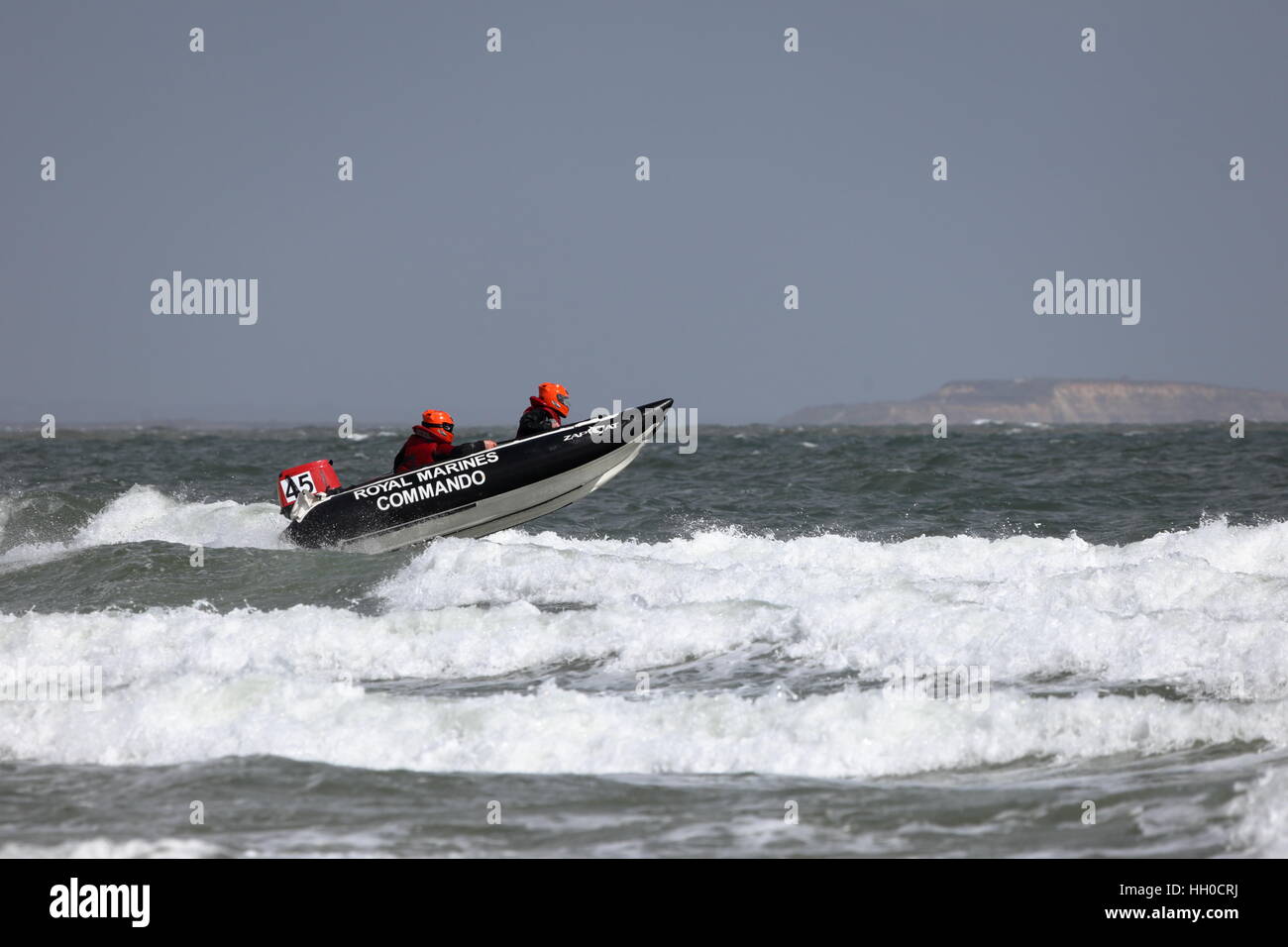 Zapcat offshore RIB circuit racing at Sandbanks Poole UK Stock Photo ...