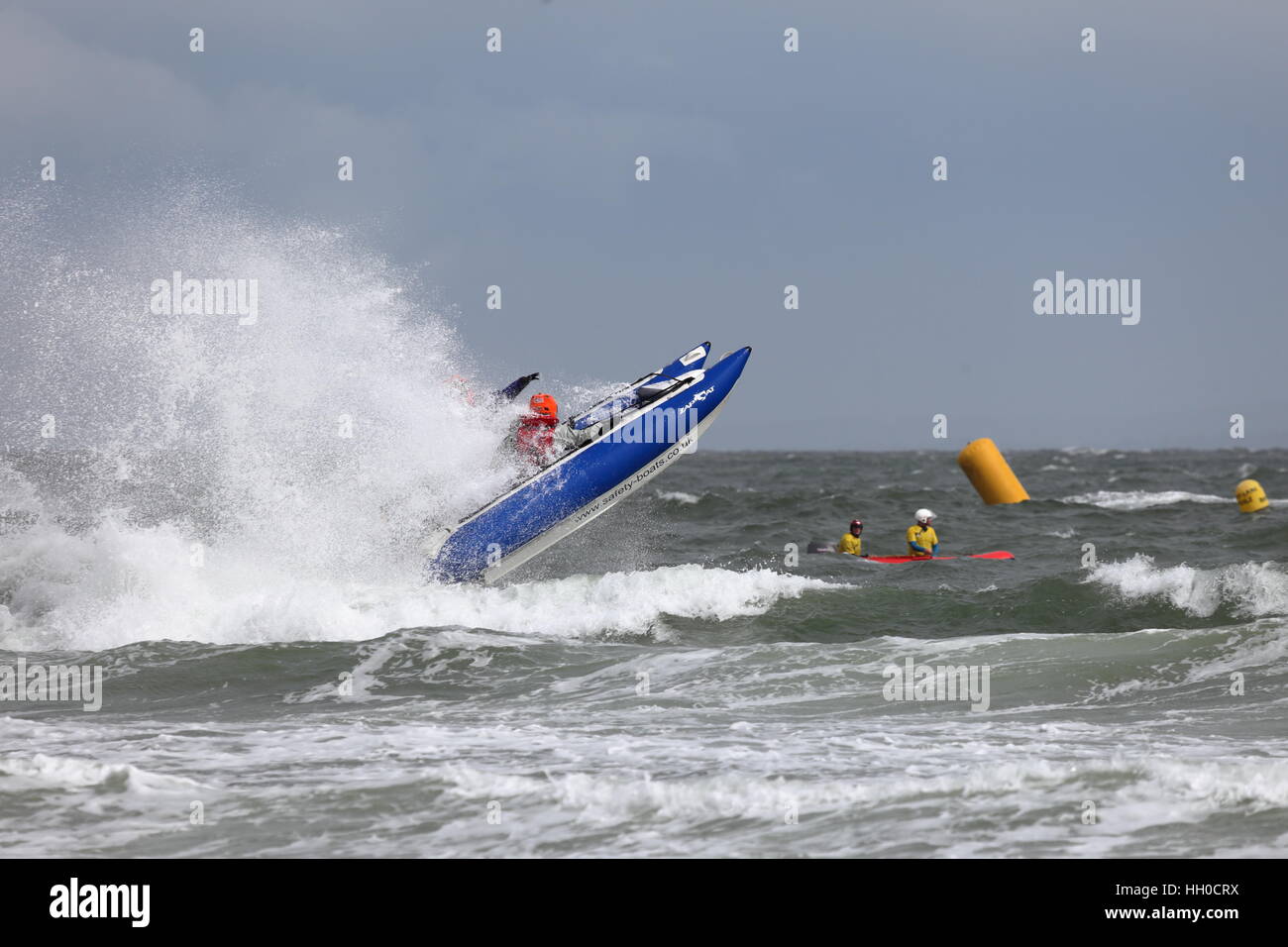 Zapcat offshore RIB circuit racing at Sandbanks Poole UK Stock Photo ...