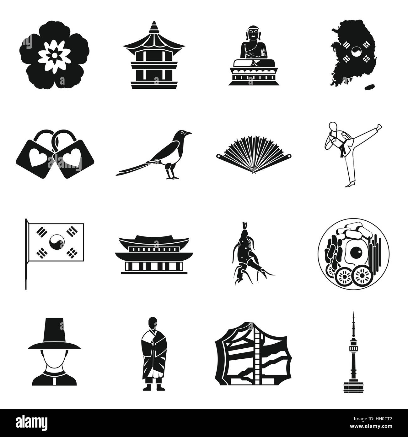 South Korea icons set, simple style Stock Vector Image & Art - Alamy