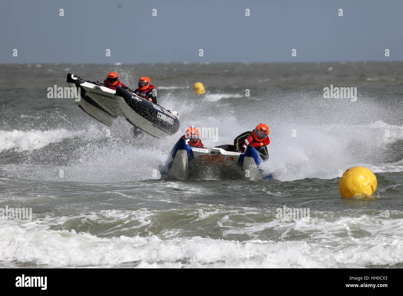 Zapcat offshore RIB circuit racing at Sandbanks Poole UK Stock Photo ...