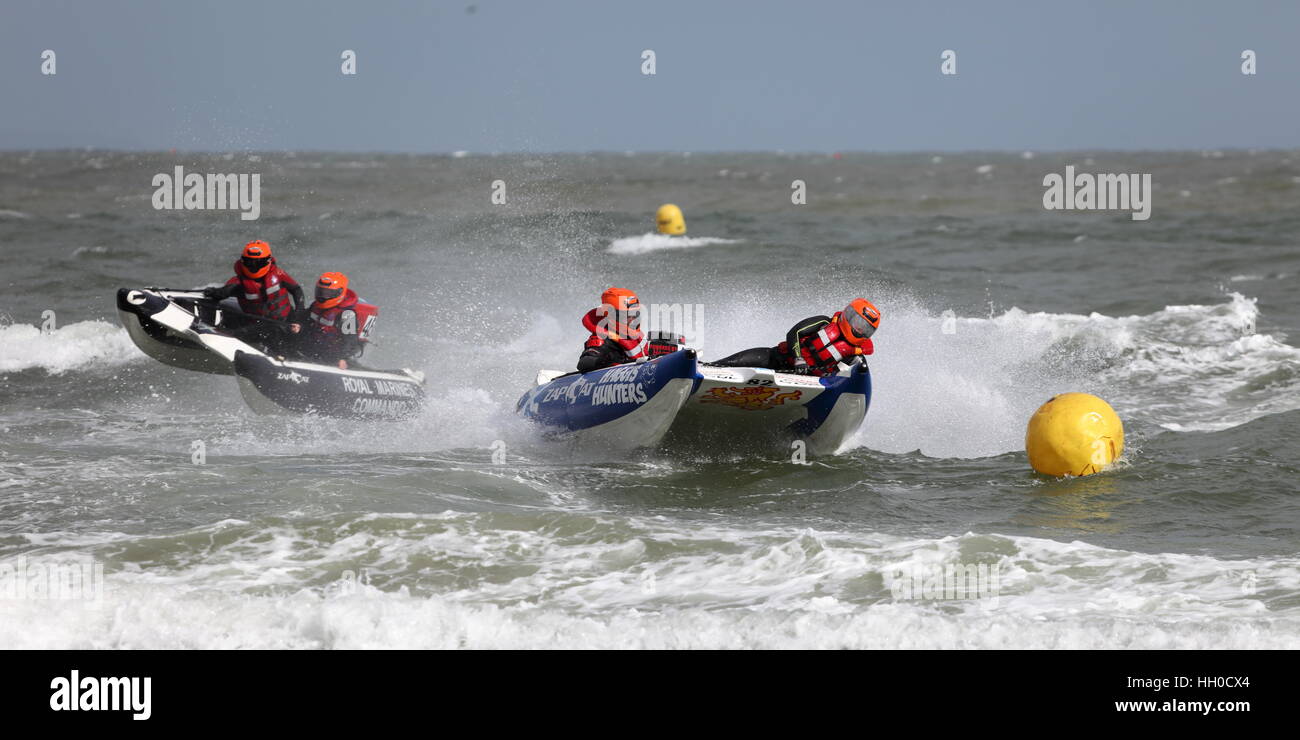 Zapcat offshore RIB circuit racing at Sandbanks Poole UK Stock Photo ...