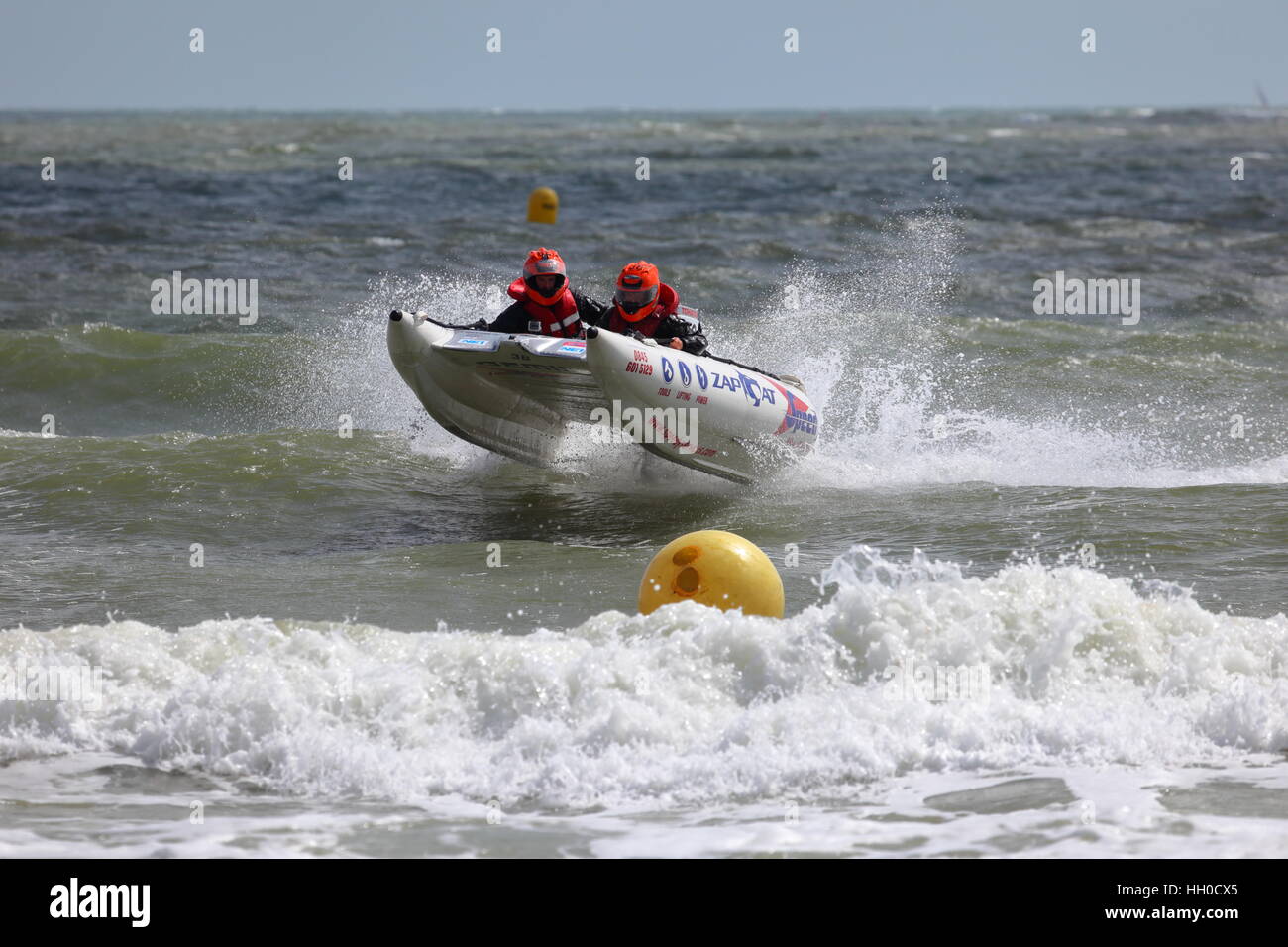 Zapcat offshore RIB circuit racing at Sandbanks Poole UK Stock Photo ...