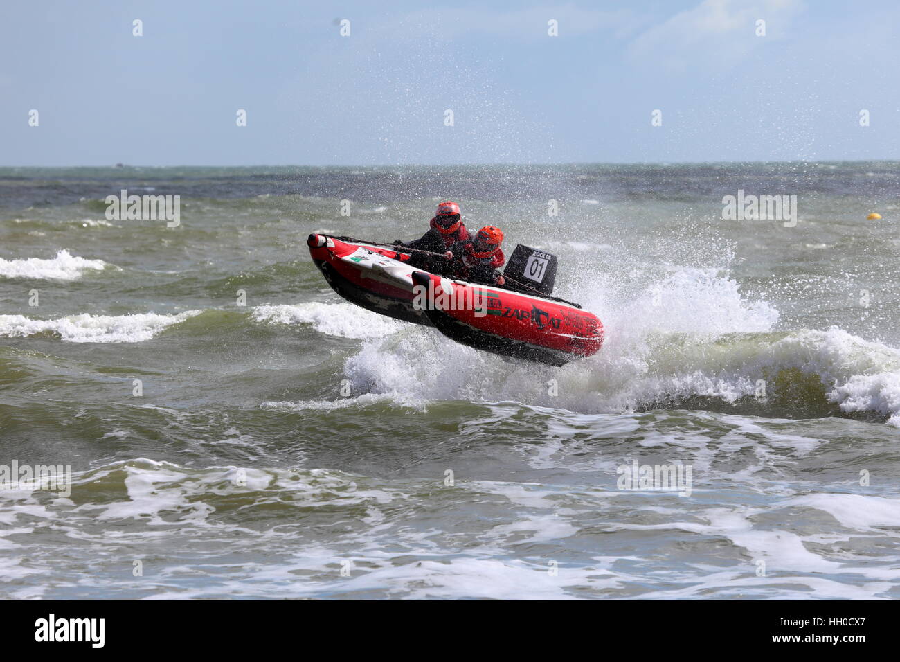 Zapcat offshore RIB circuit racing at Sandbanks Poole UK Stock Photo ...