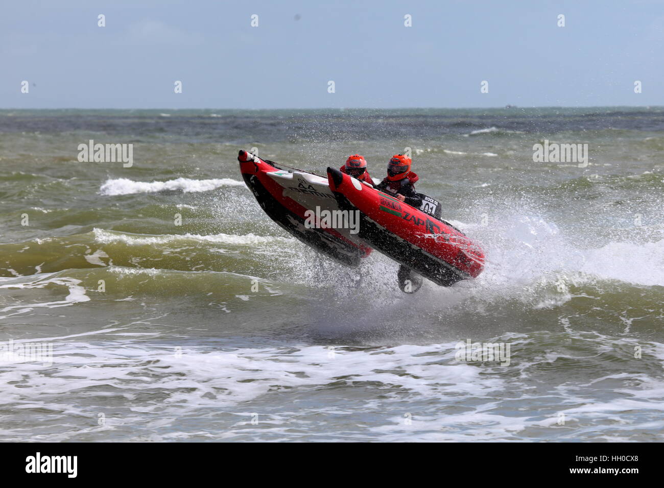 Zapcat offshore RIB circuit racing at Sandbanks Poole UK Stock Photo ...