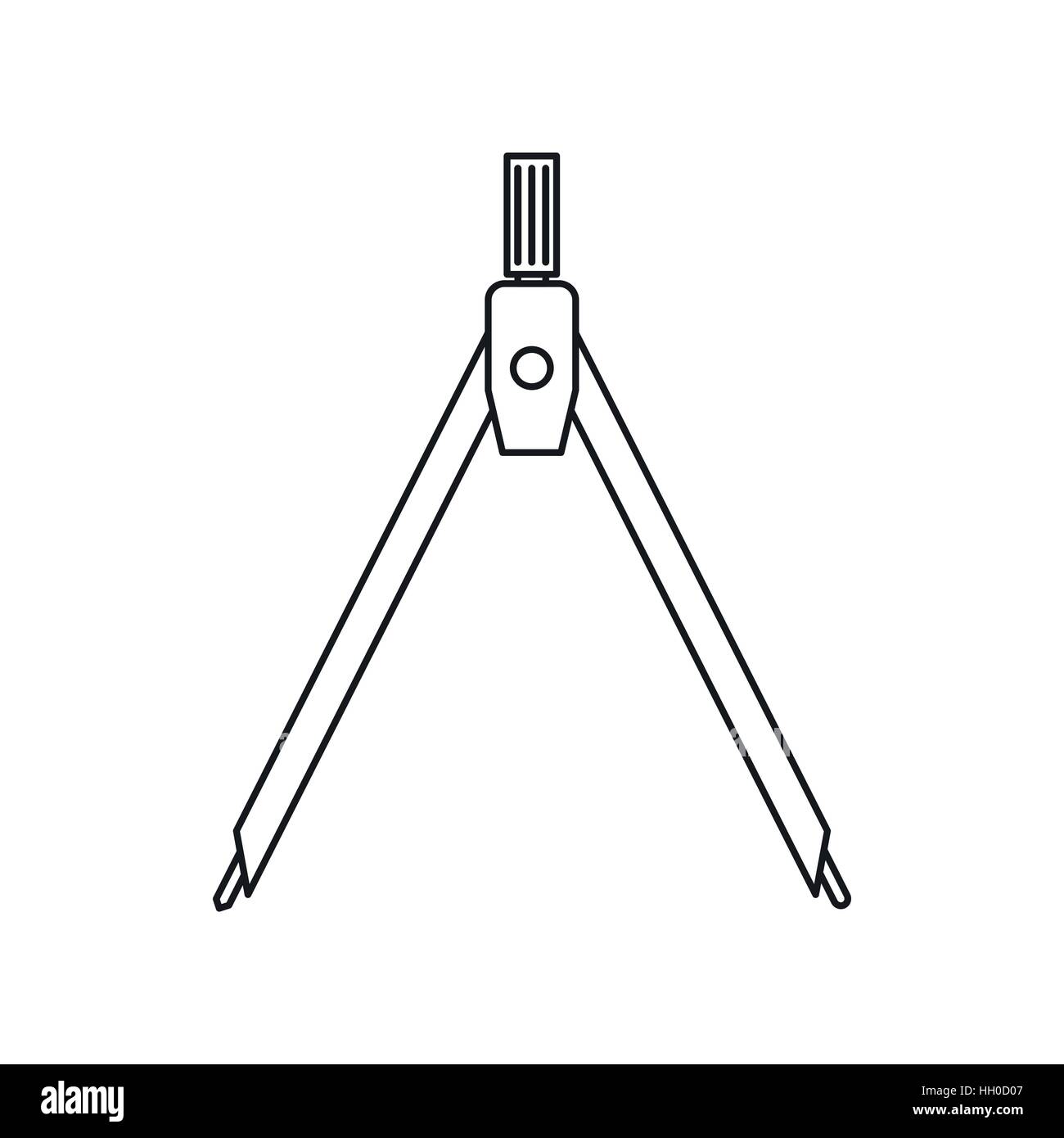 Drawing compass icon, outline style Stock Vector Image & Art - Alamy