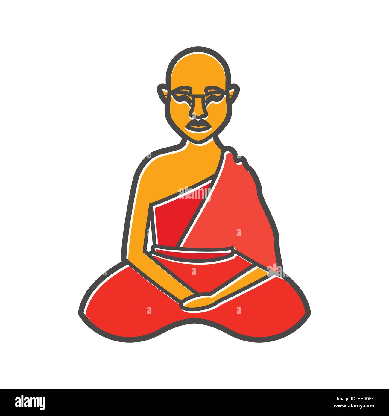 Buddhist monk icon, flat style Stock Vector Image & Art - Alamy