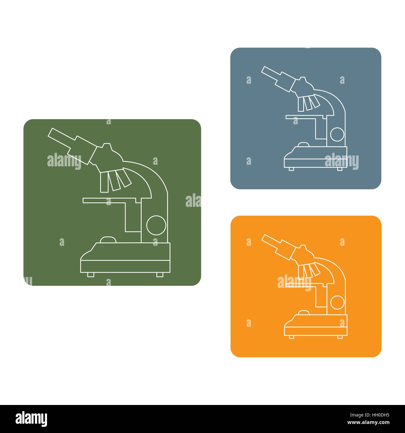 Stylized vector icons of microscope in different colors. Magnifying ...