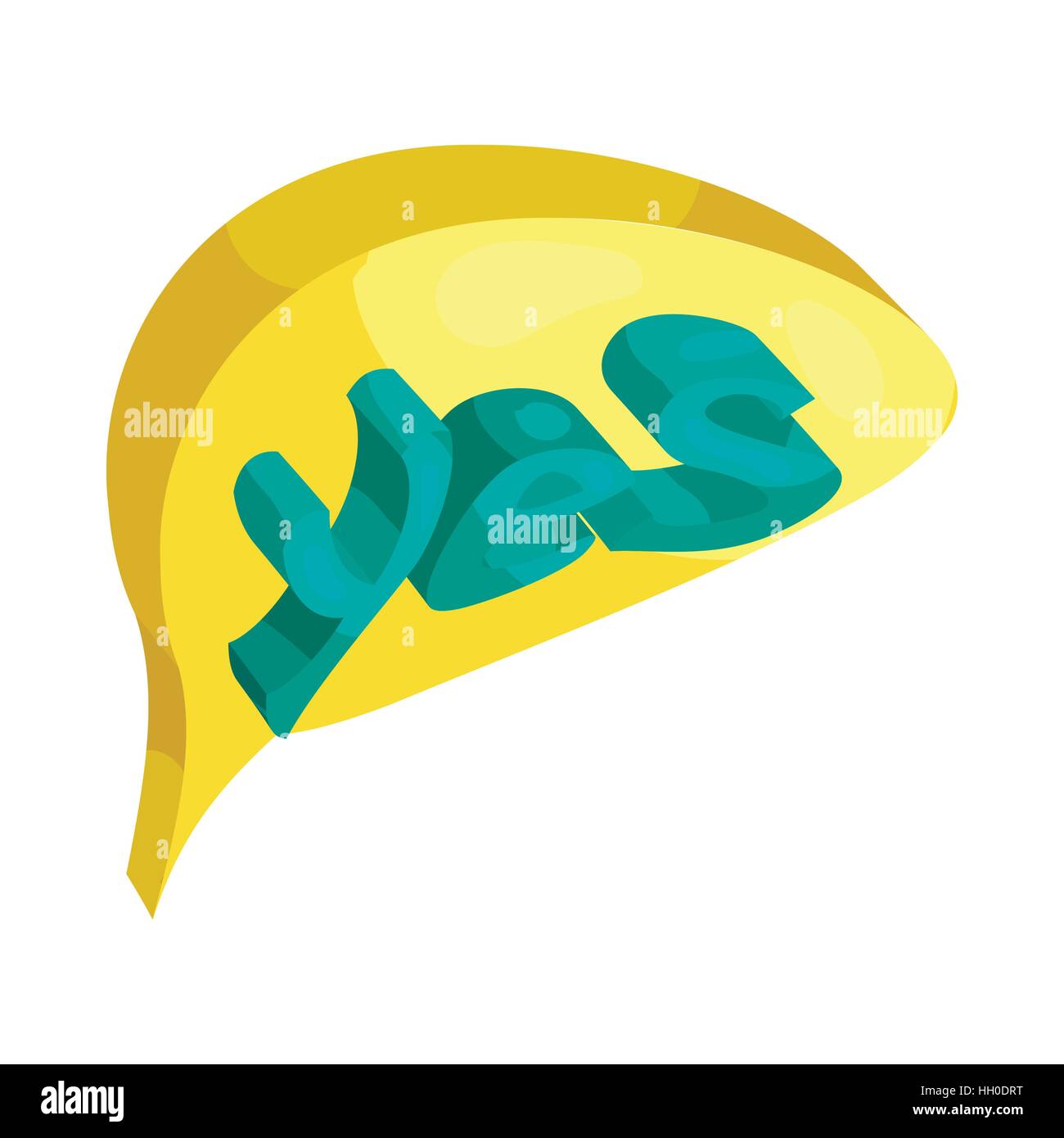 Yes word in a speech bubble icon, cartoon style Stock Vector Image ...