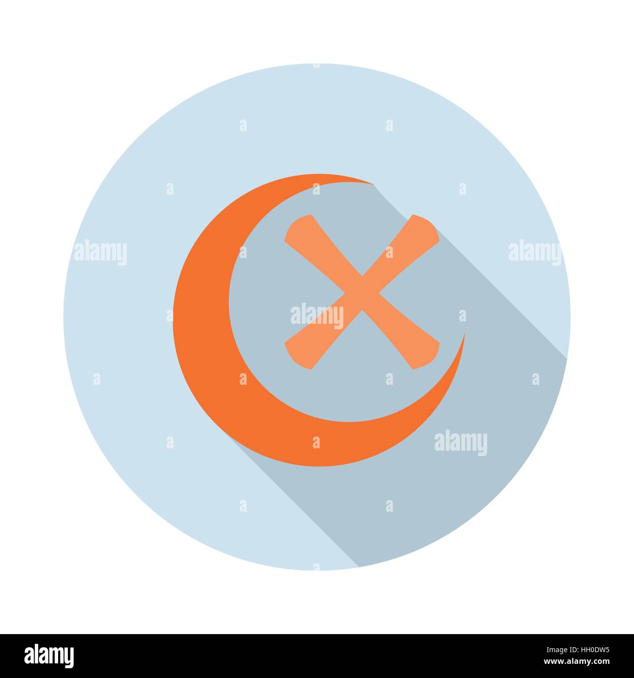 Cross and crescent icon, flat style Stock Vector Image & Art - Alamy