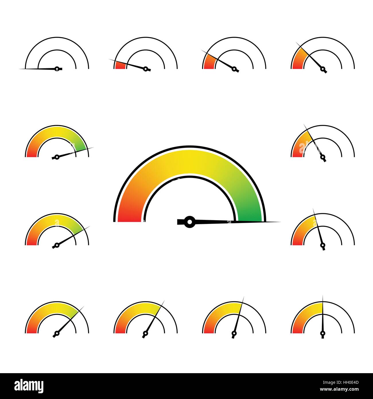 meter signs infographic gauge element from red to green vector ...