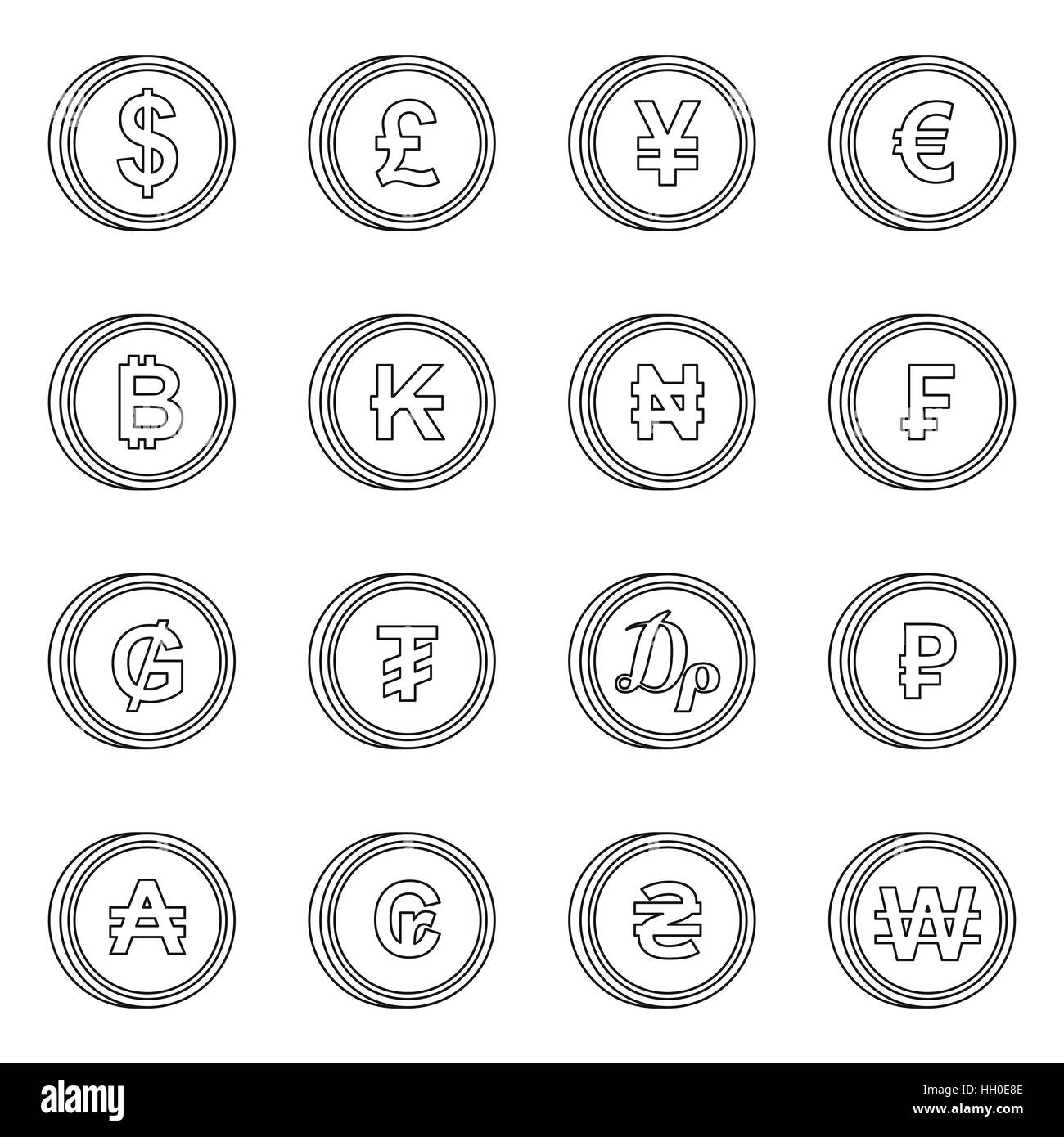 Currency from different countries icons set Stock Vector Image & Art ...