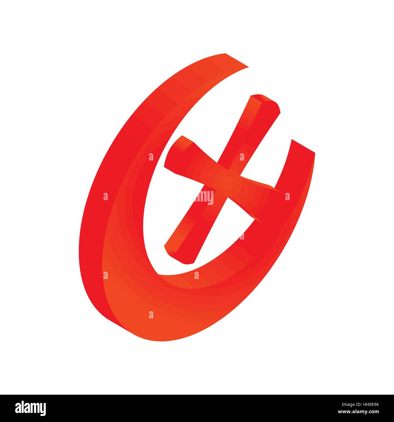 Cross mark in circle icon, isometric 3d style Stock Vector Image & Art ...