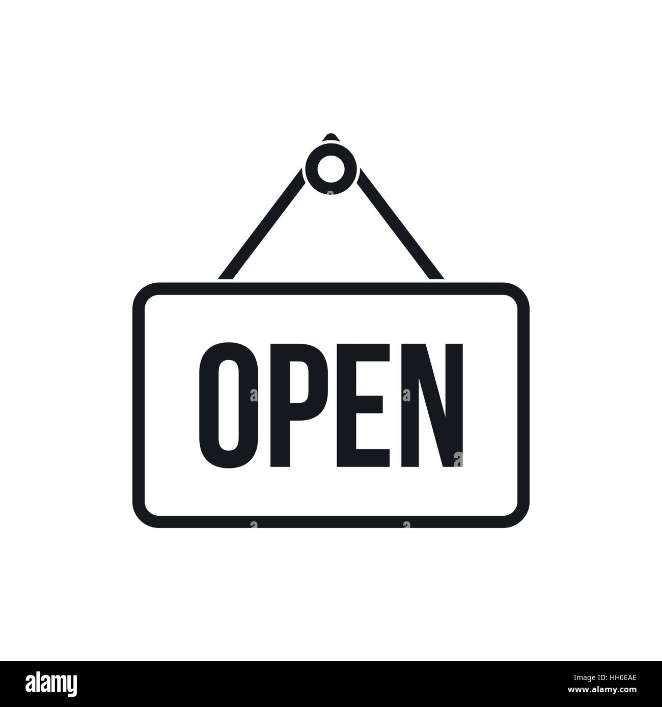 Sign open icon, simple style Stock Vector Image & Art - Alamy