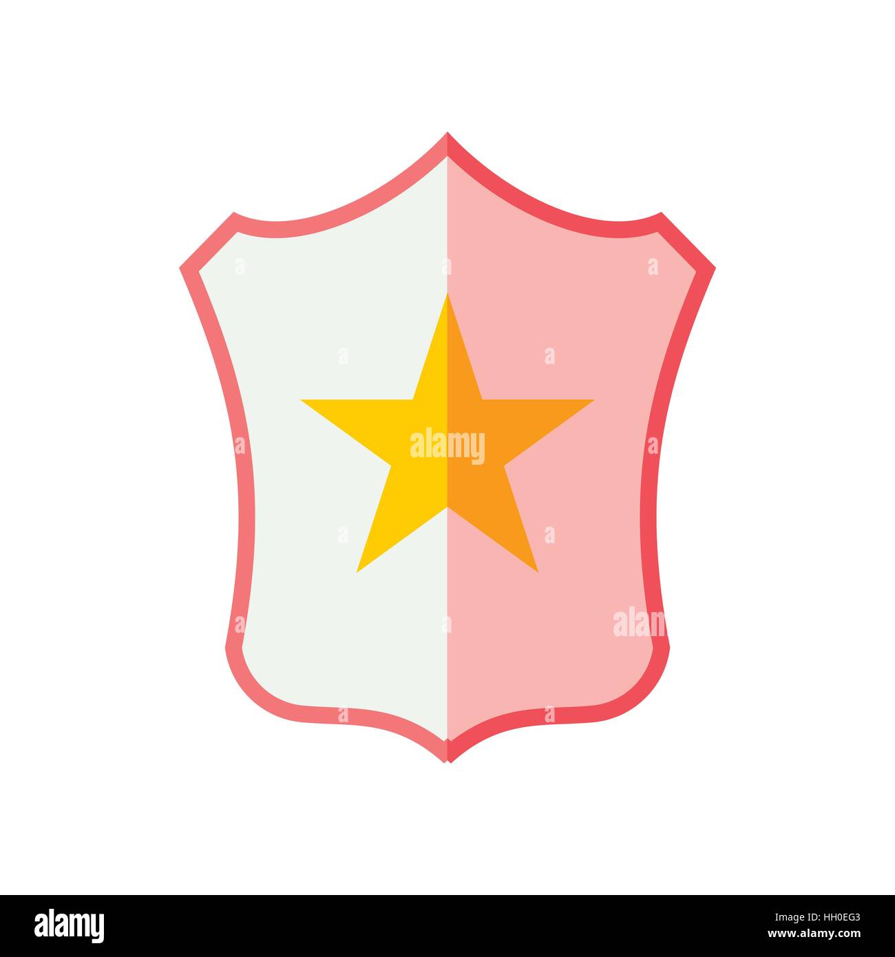 Shield with star icon, flat style Stock Vector Image & Art - Alamy