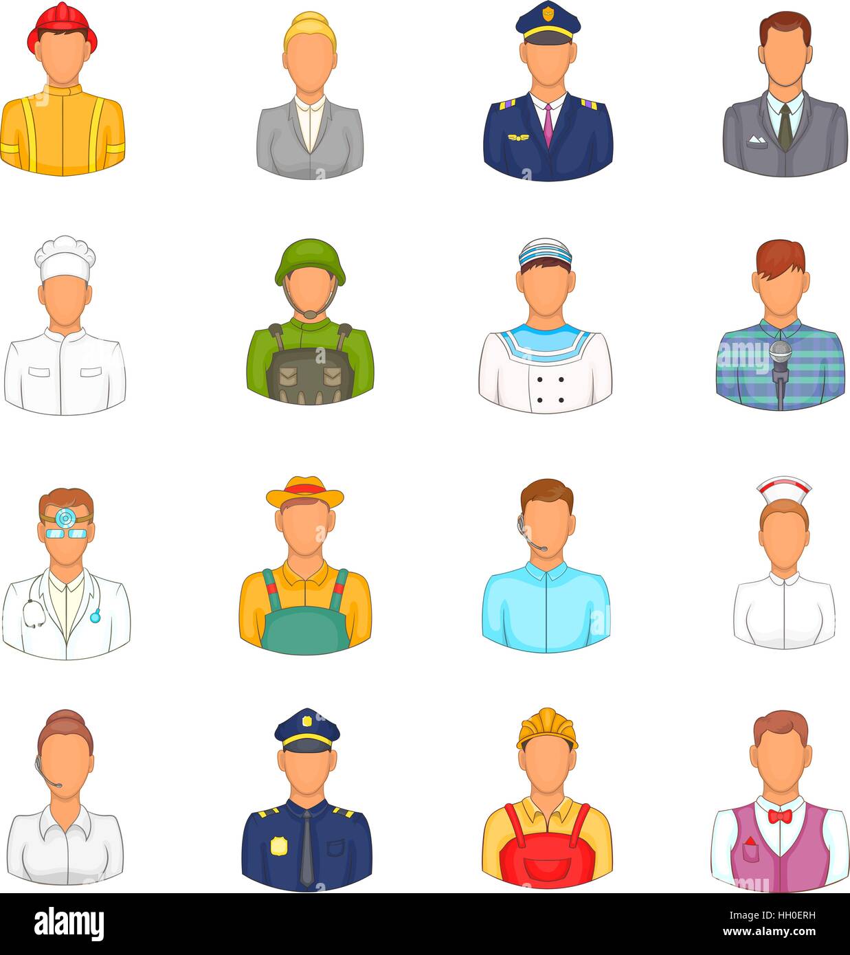 Professions icons set, cartoon style Stock Vector Image & Art - Alamy