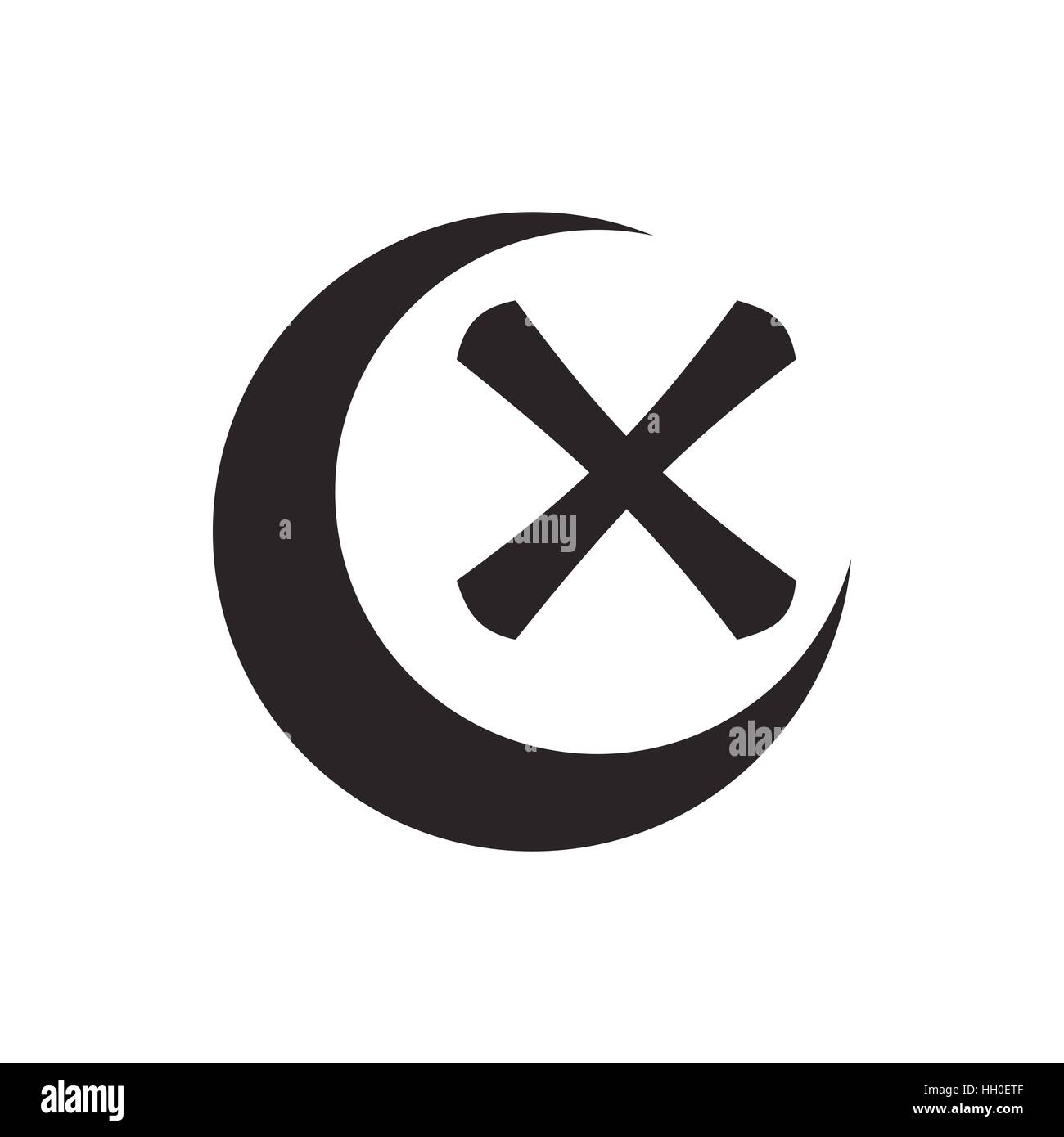 Cross and crescent icon, simple style Stock Vector Image & Art - Alamy