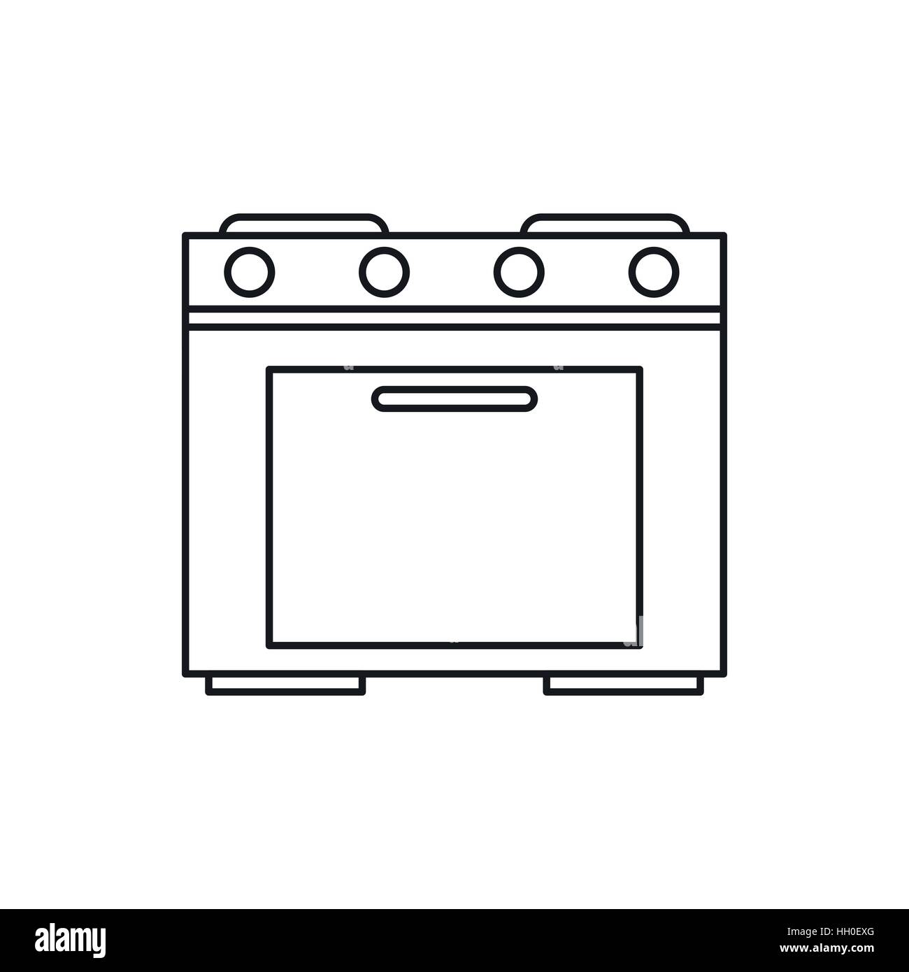 Kitchen stove icon, outline style Stock Vector Image & Art - Alamy